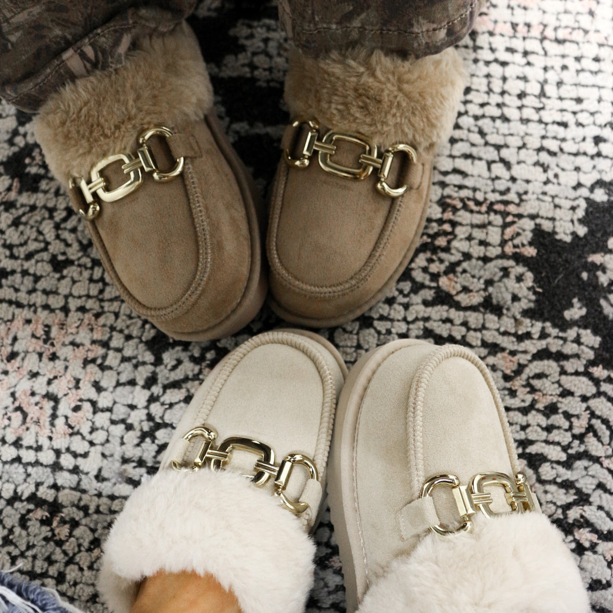 Davos Fuzzy Buckle House Shoes -2 Colors – Dales Clothing Inc