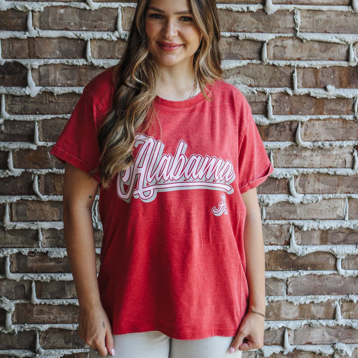 Alabama Crimson Red Harlow Short Sleeve Tee – Dales Clothing Inc